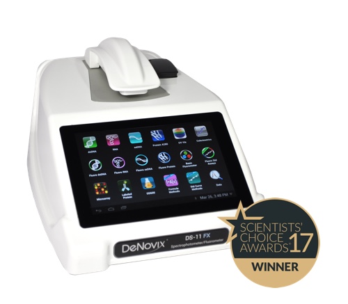 DeNovix wins Life Science Product of the Year 2017 Award