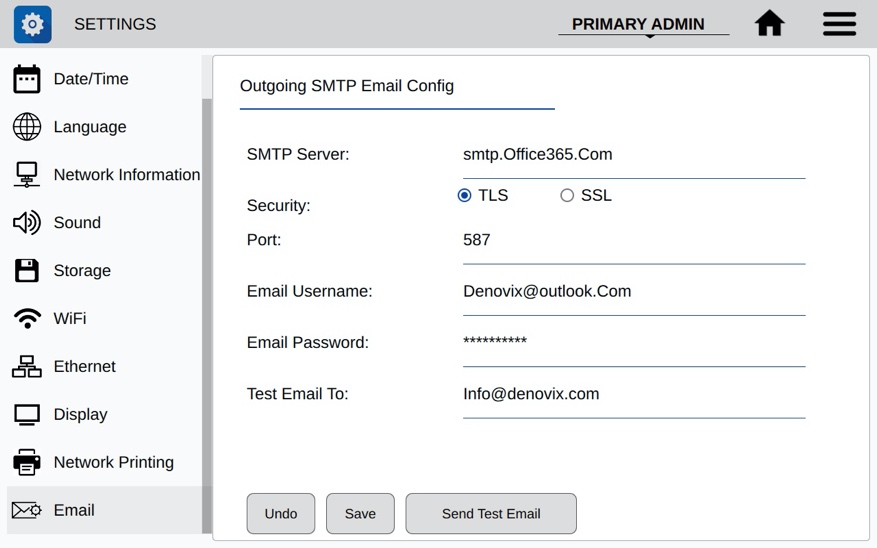 Email Setup | Technical Note 205